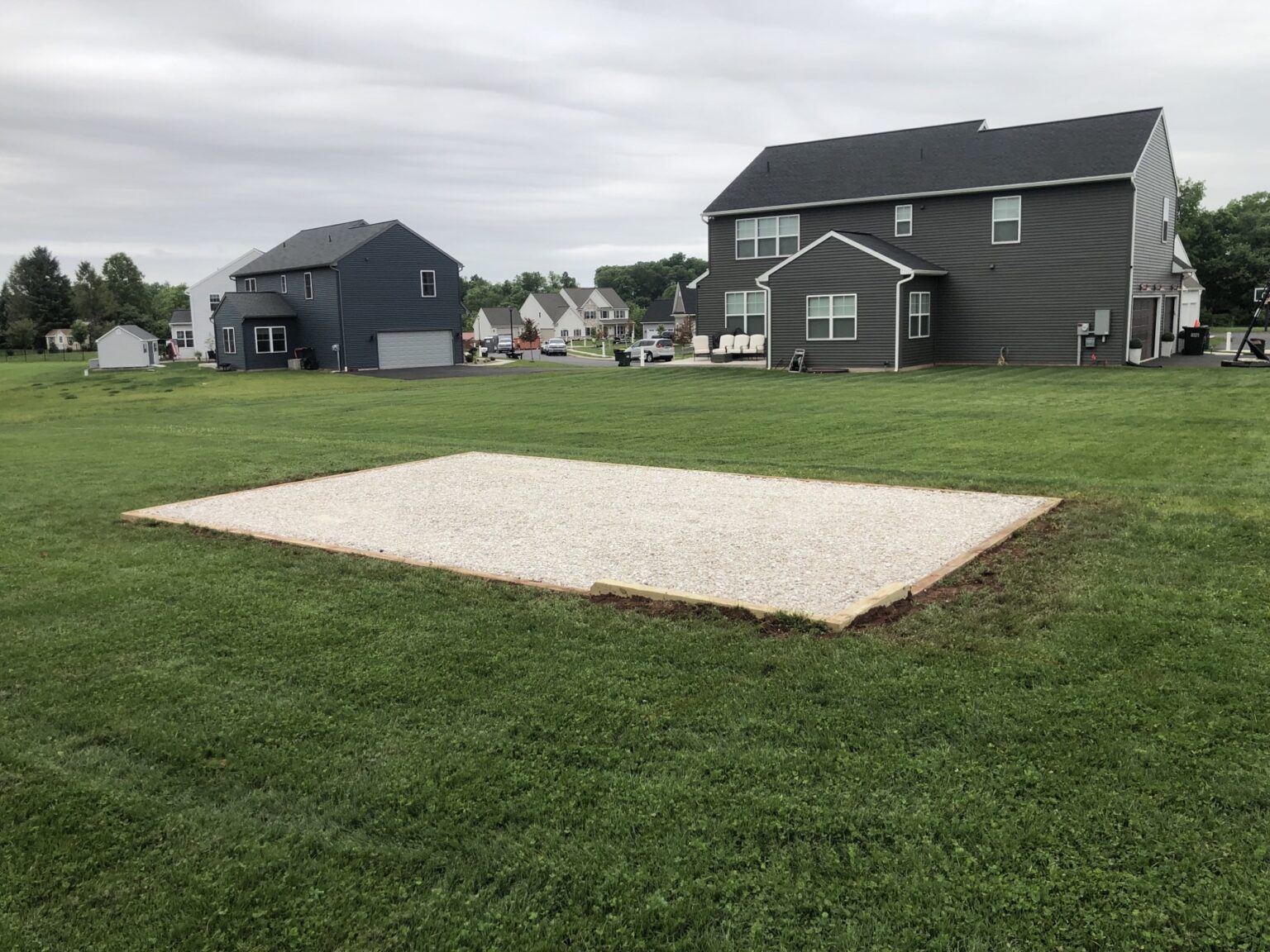 14x22 Gravel Shed Pad in Denver, PA | Firm Foundations