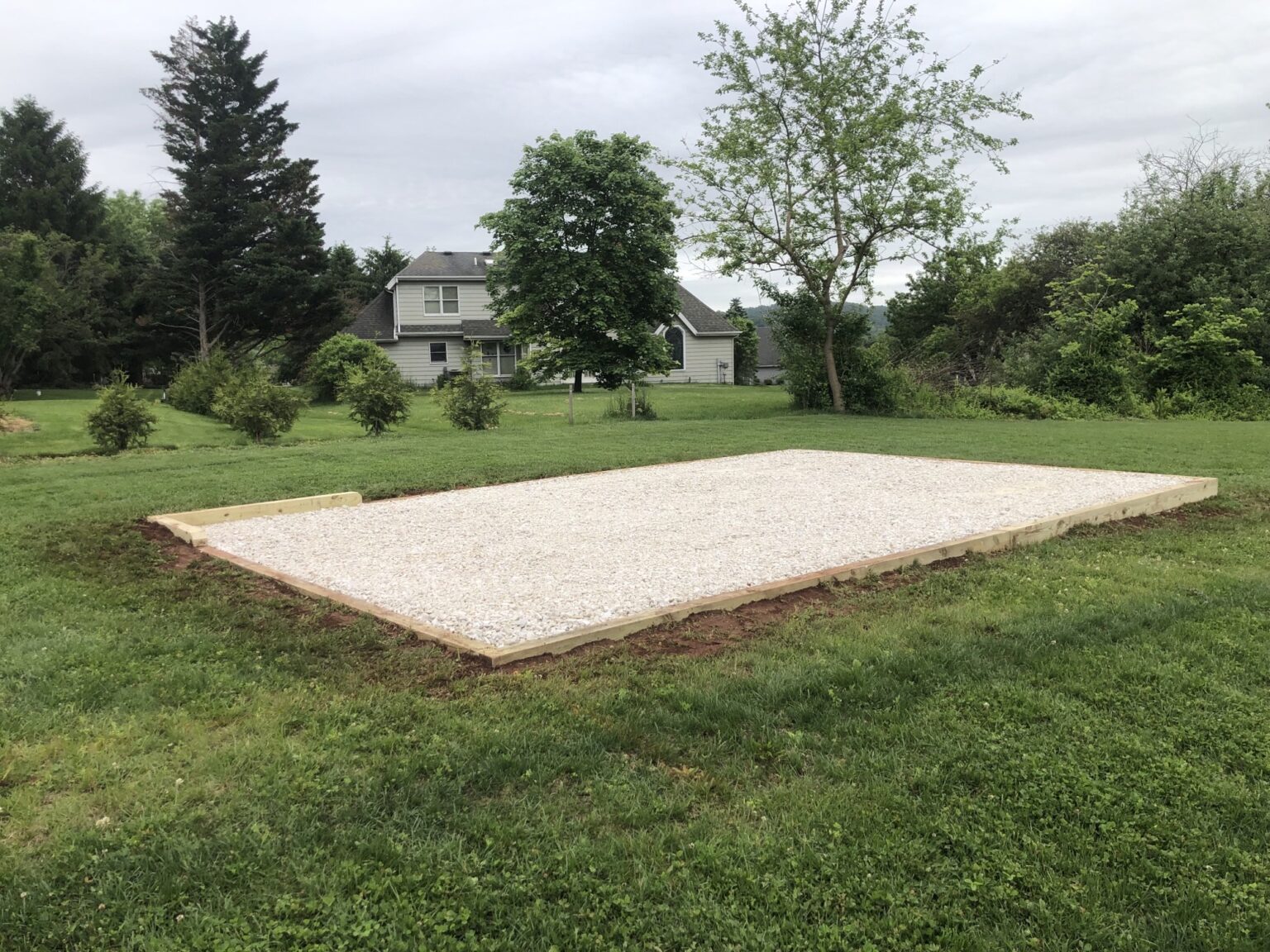 14x22 Gravel Shed Pad in Denver, PA | Firm Foundations